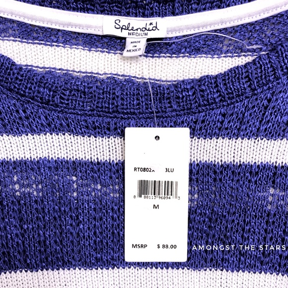 Splendid | Sweaters | Splendid Purple And White Stripe Open Knit ...